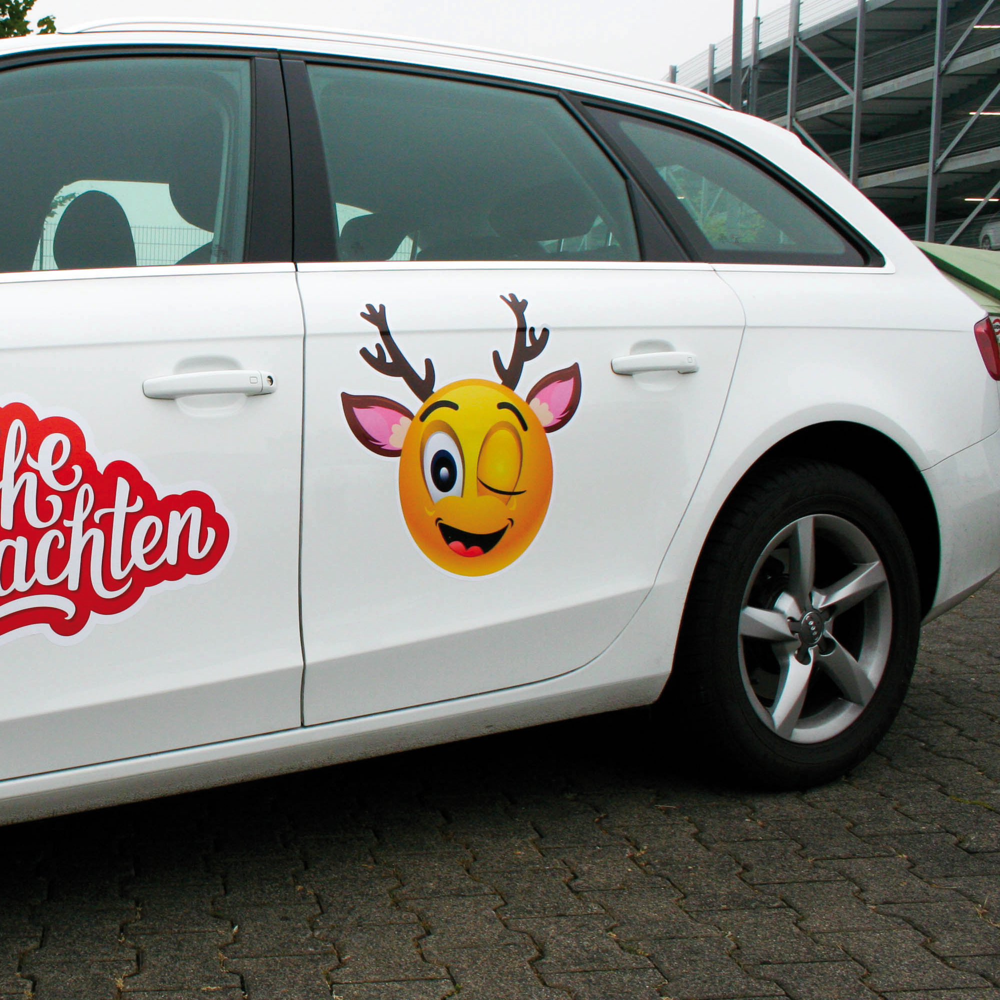 Sticker "X-Mas" "Smiley Rentier" 50 x 50 cm Smiley Rentier | Online kaufen